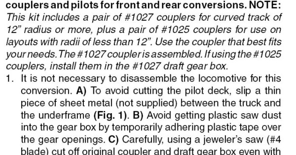 Pilot Locomotive Coupler Conversion Kit (1150)