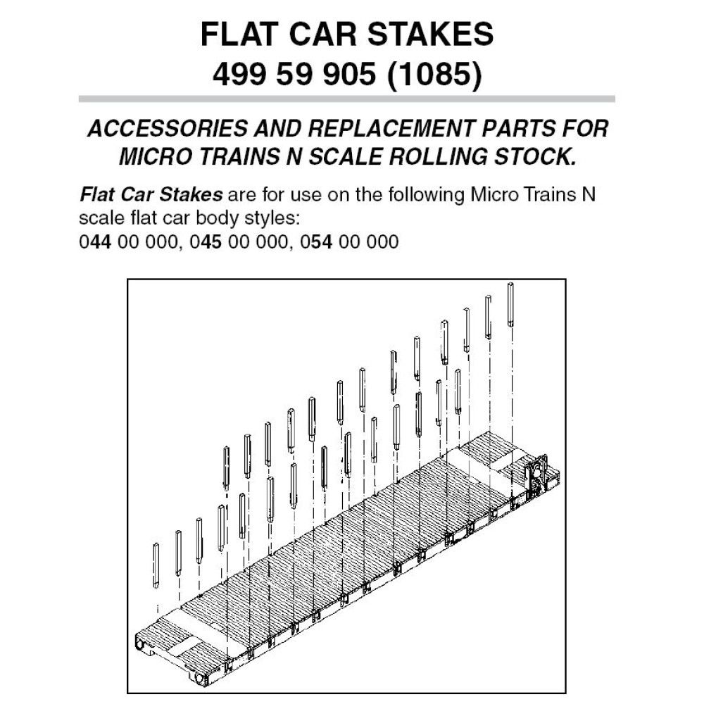 Stakes Flat Car 4 sets (1085)